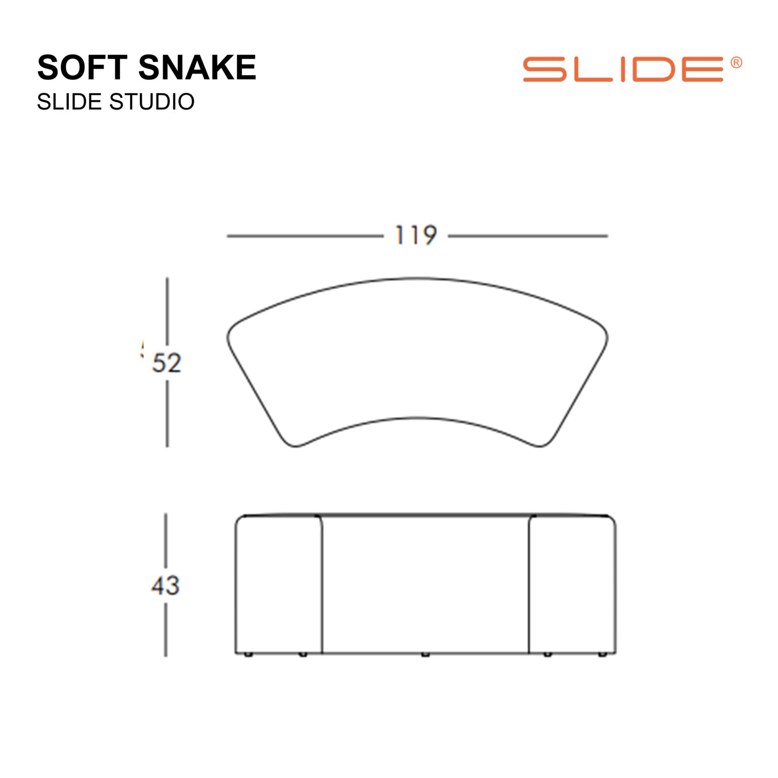 Banco curvoSOFT SNAKE - Estudio Lofft